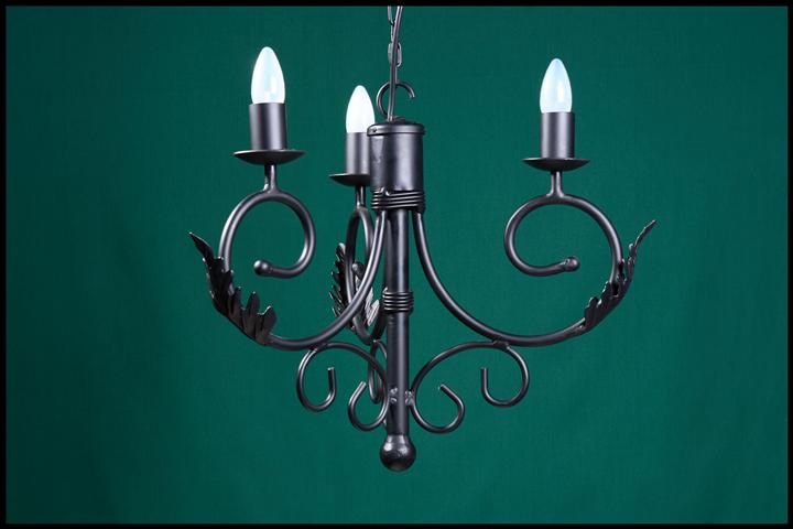 Sally 3 Arm Leaves – Lighting, Wrought Iron, Wrought Iron Chandeliers